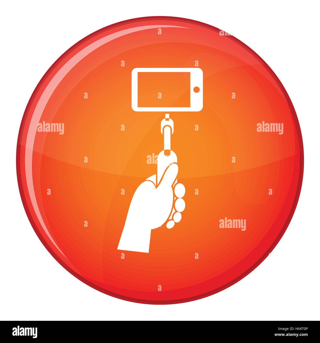 Hand holding a selfie stick with mobile phone icon Stock Vector Image ...