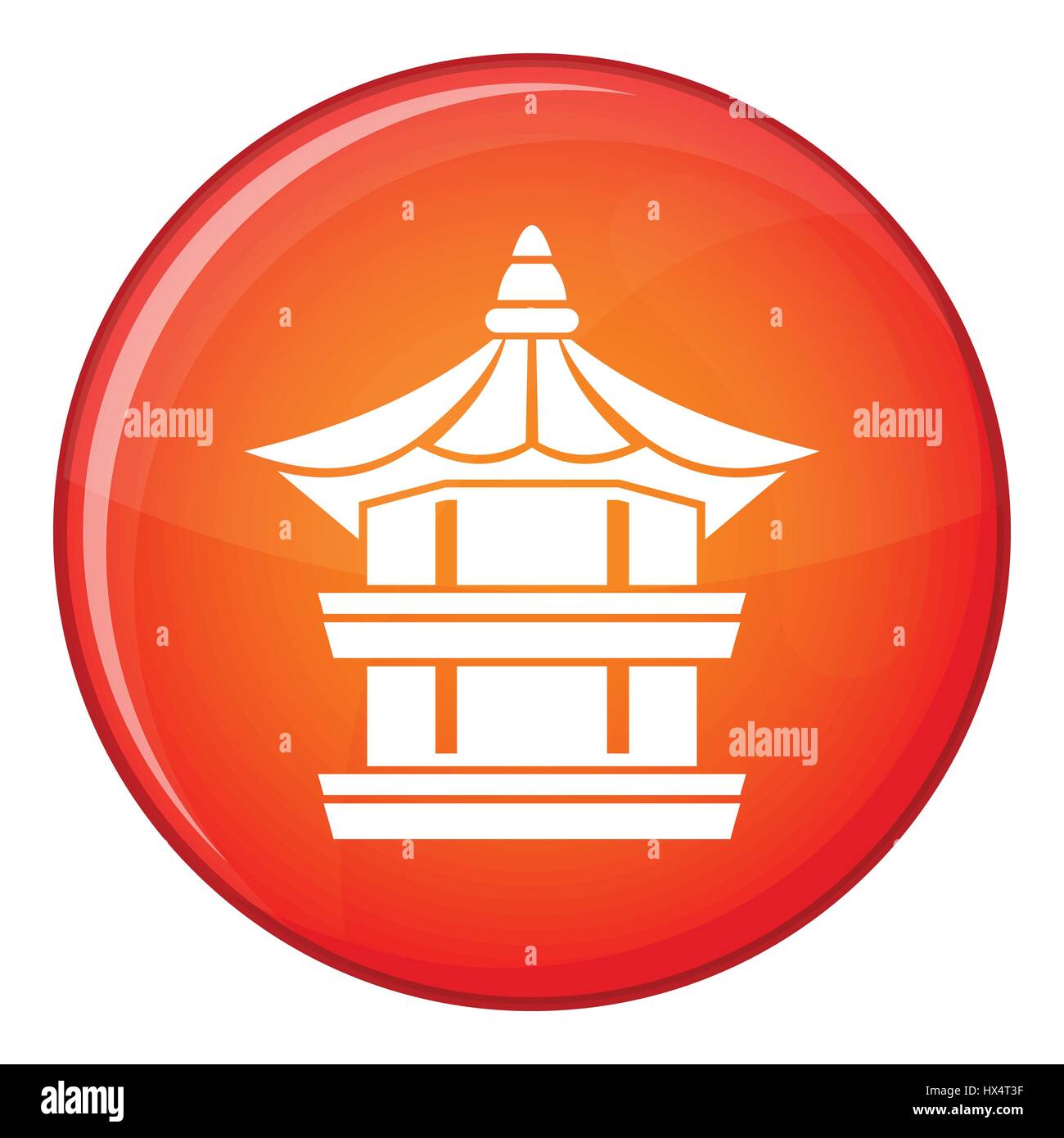 Traditional korean pagoda icon, flat style Stock Vector Image & Art - Alamy