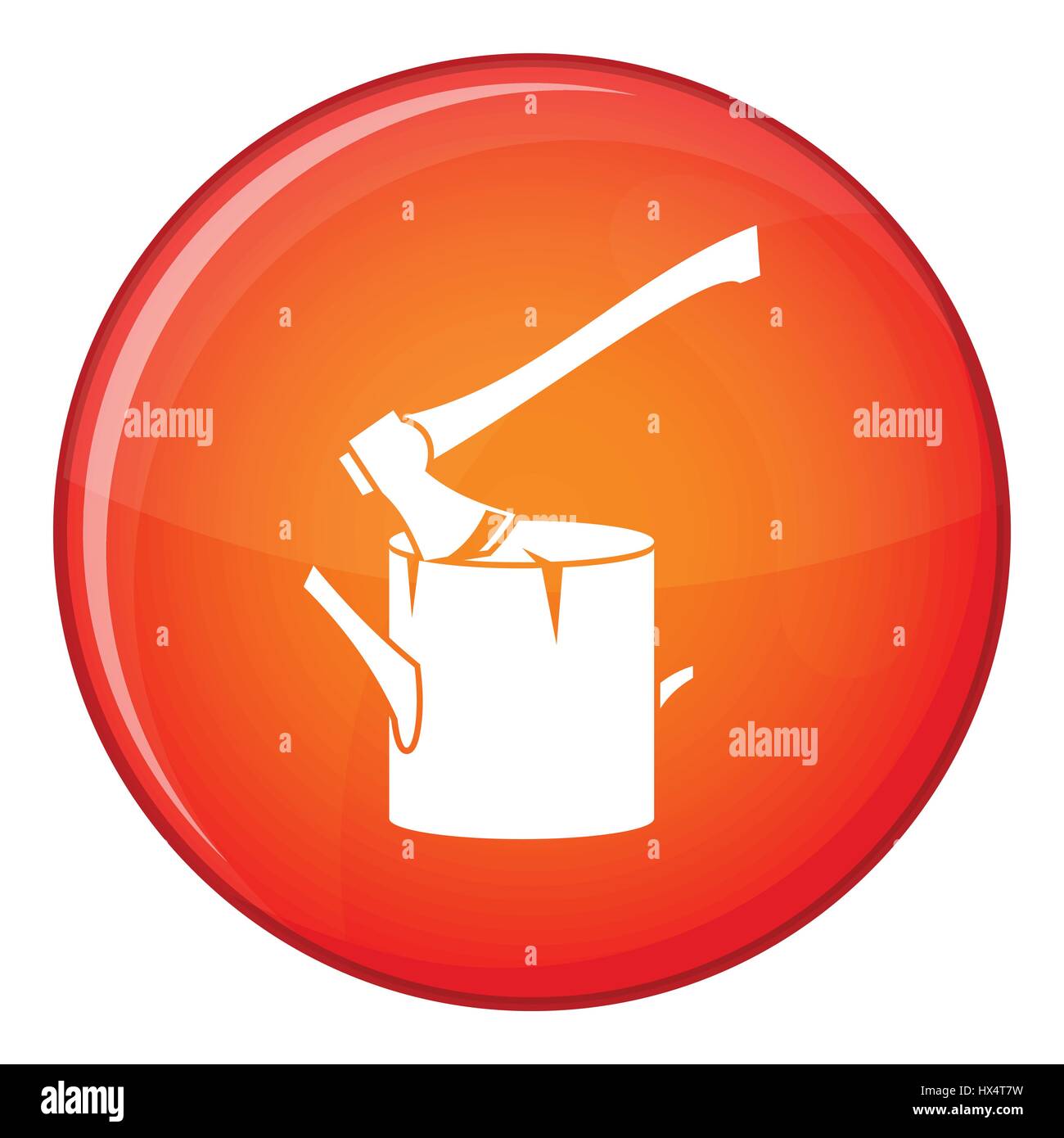 Axe stuck in a tree stump icon, flat style Stock Vector Image & Art - Alamy