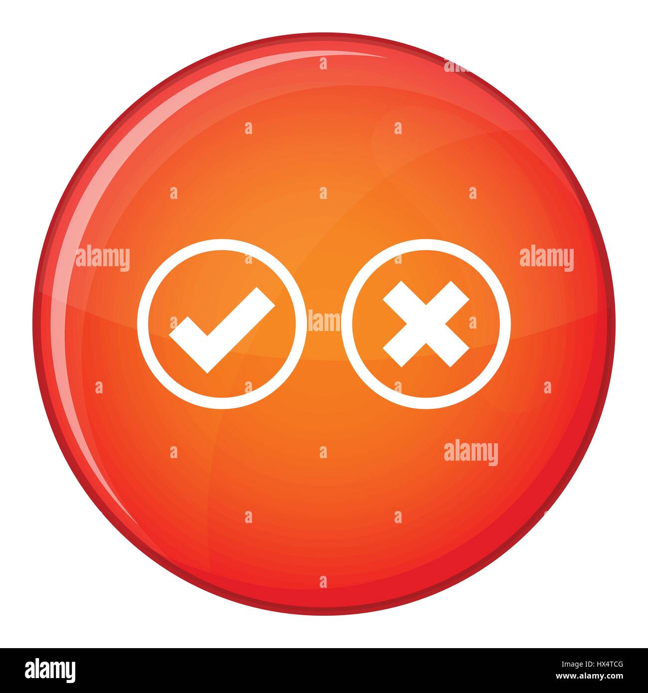 Tick and cross selection icon, flat style Stock Vector Image & Art - Alamy