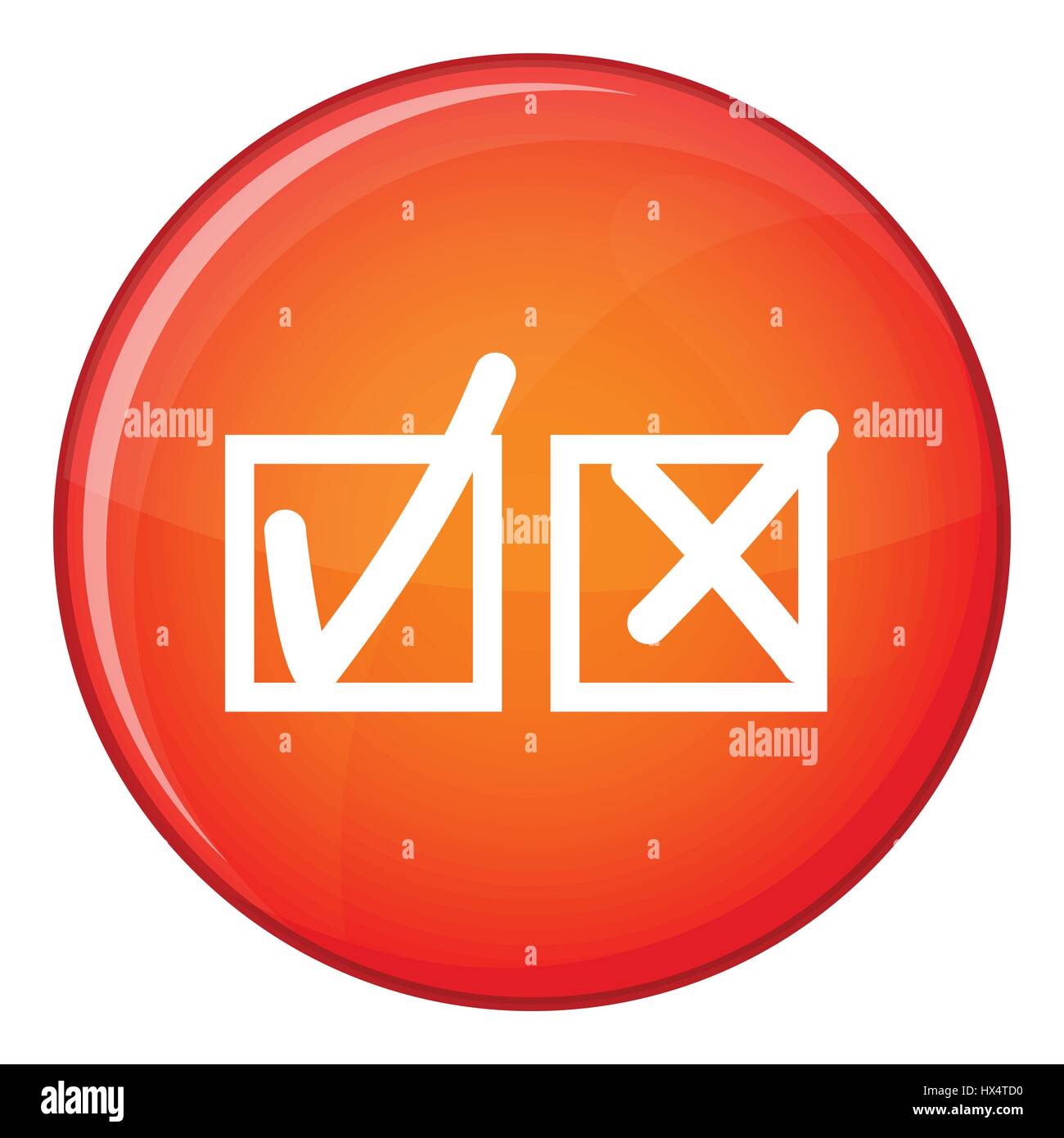 Checkmark to accept and refusal icon, flat style Stock Vector Image ...