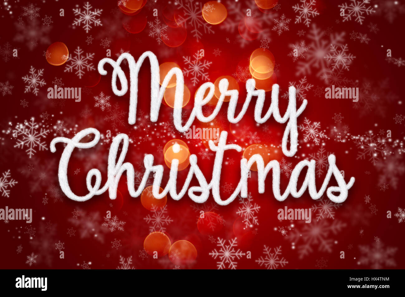 Merry Christmas in snowy effect on a background of snowflakes Stock ...