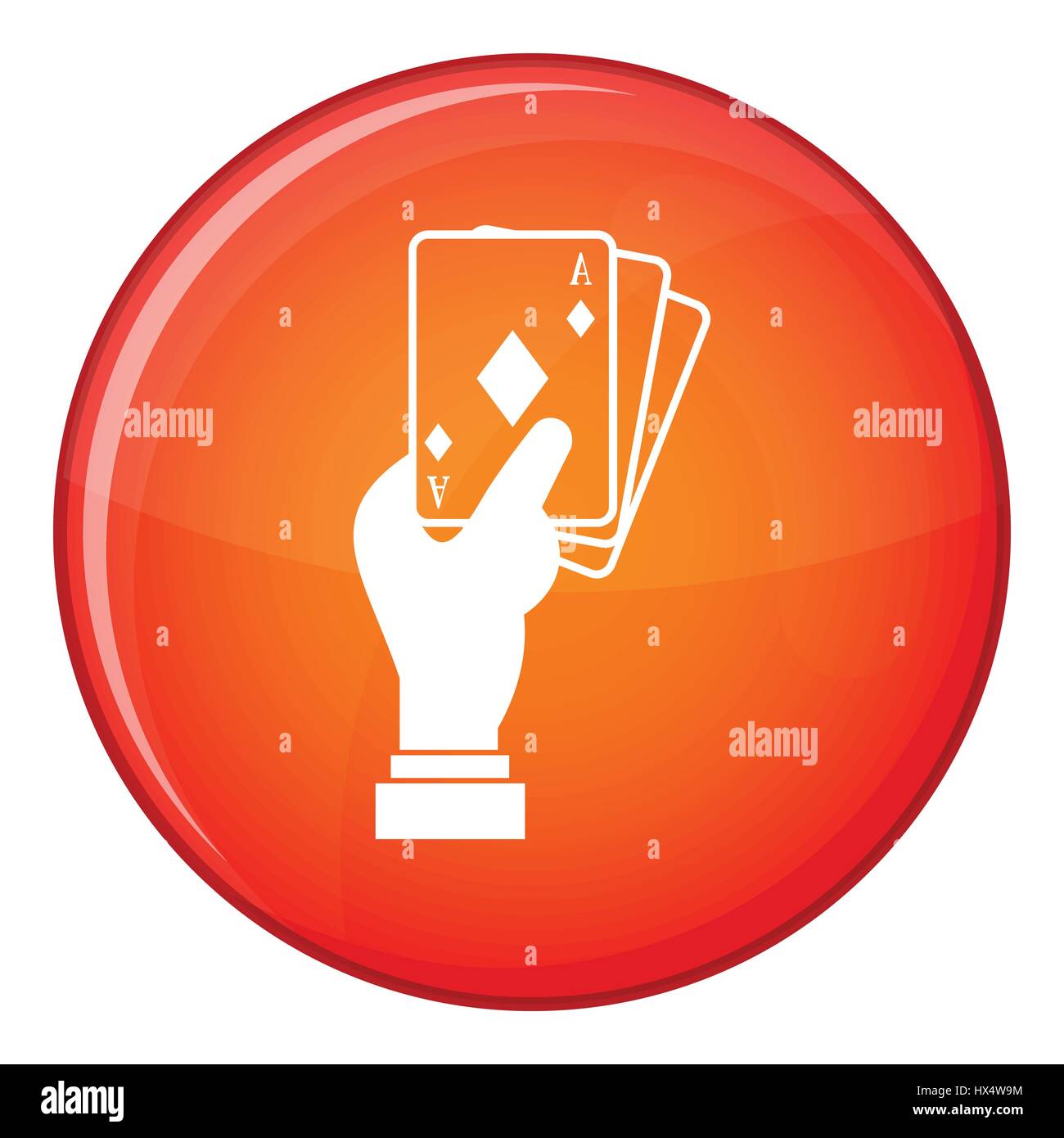 Hand holding playing cards icon, flat style Stock Vector Image & Art ...