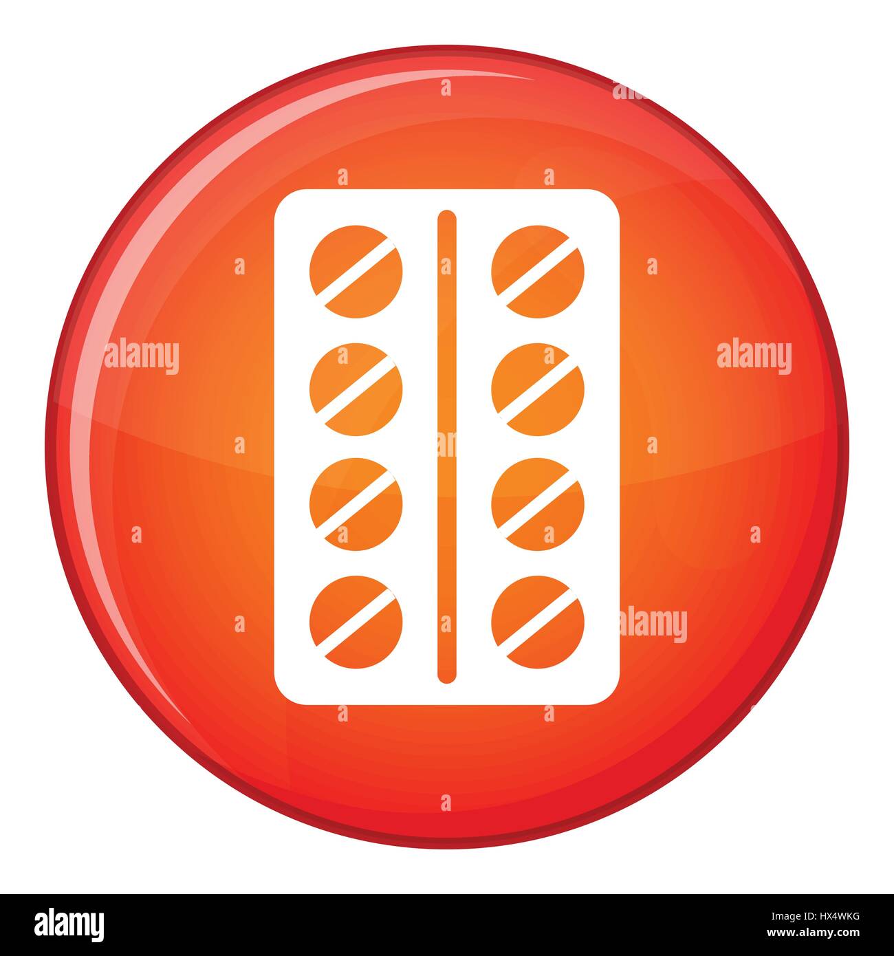 Round pills in a blister pack icon, flat style Stock Vector Image & Art ...