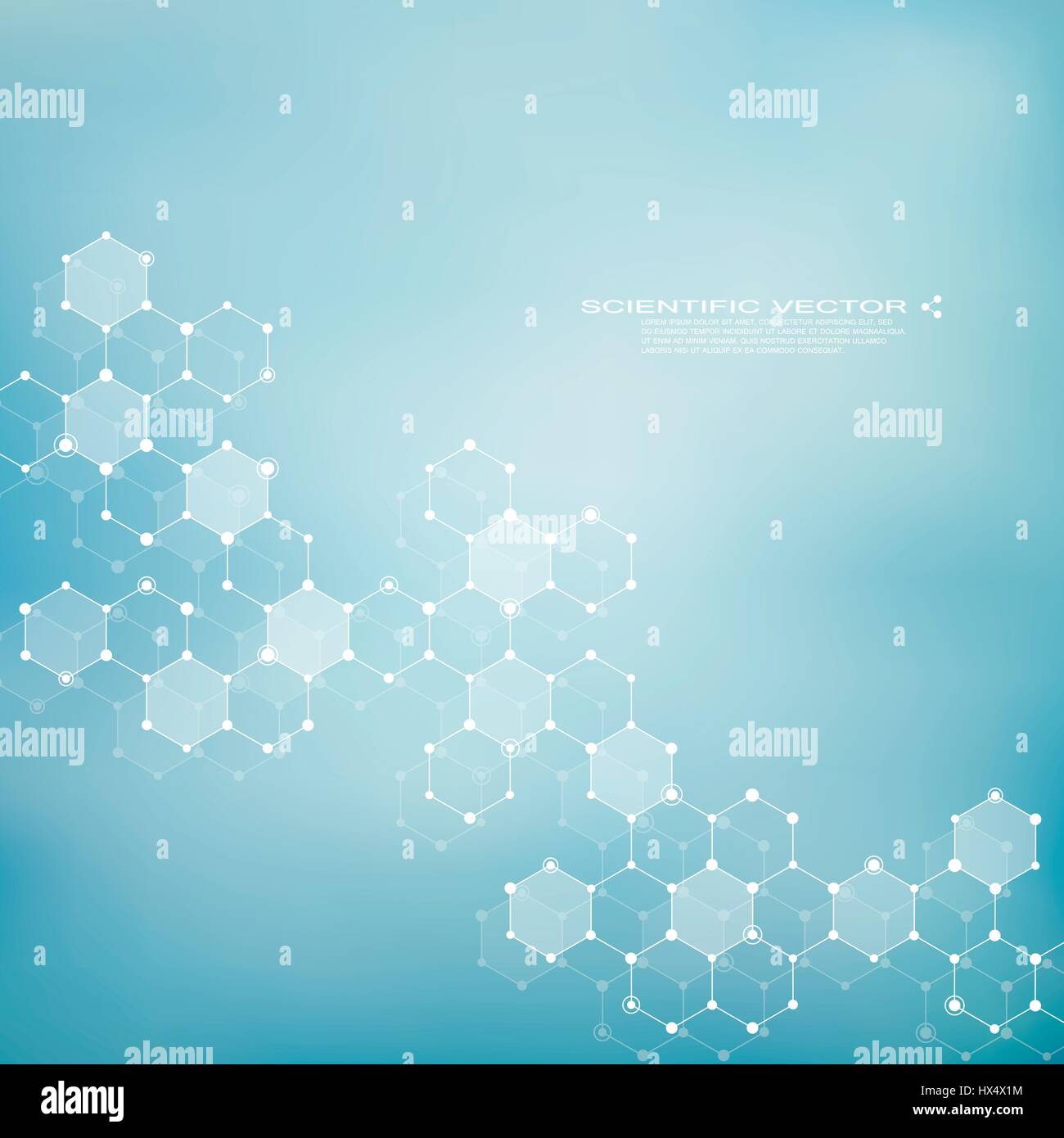 Hexagonal molecule. Molecular structure. Genetic and chemical compounds ...