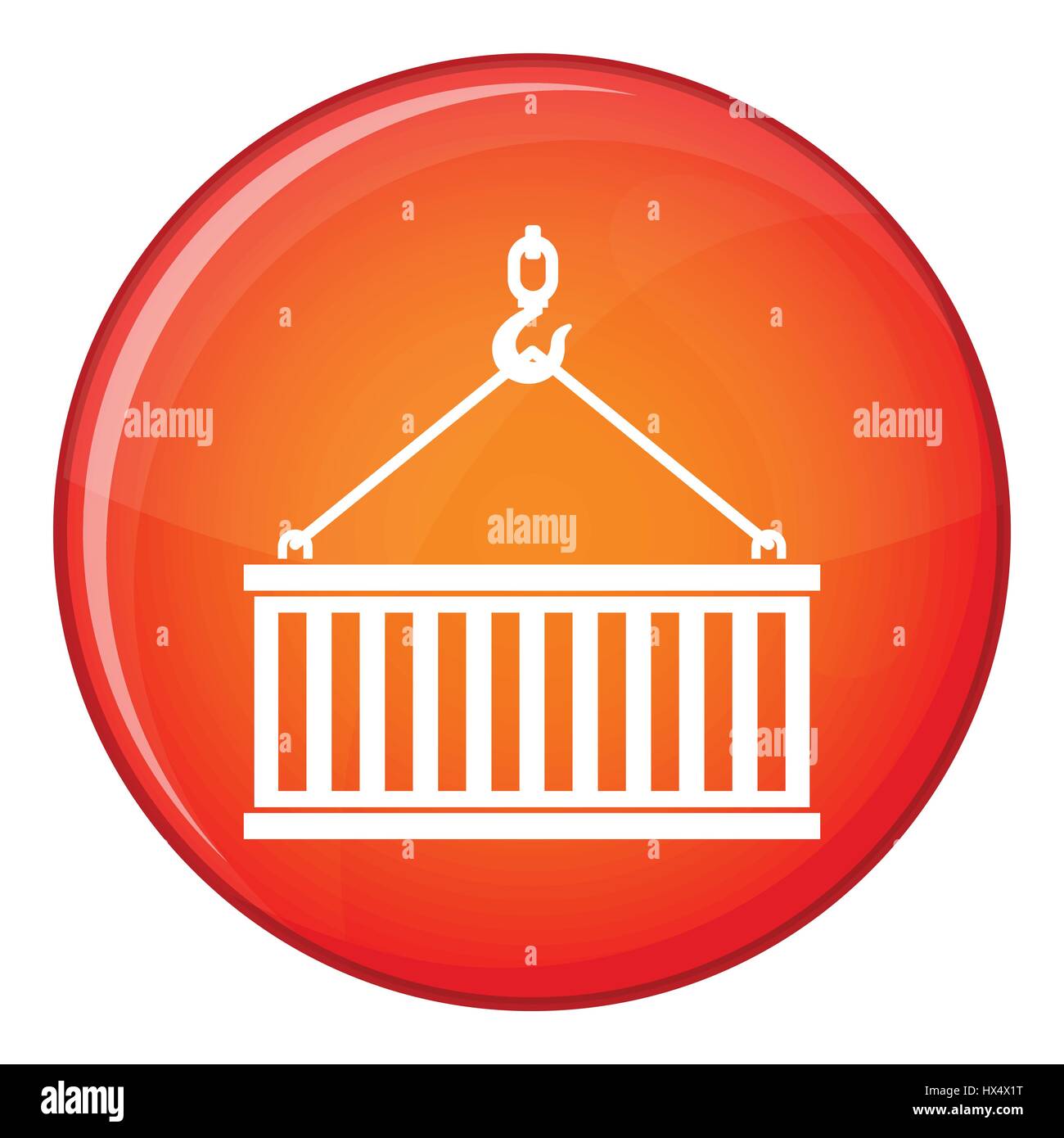 Crane hook lifts container icon, flat style Stock Vector Image & Art ...