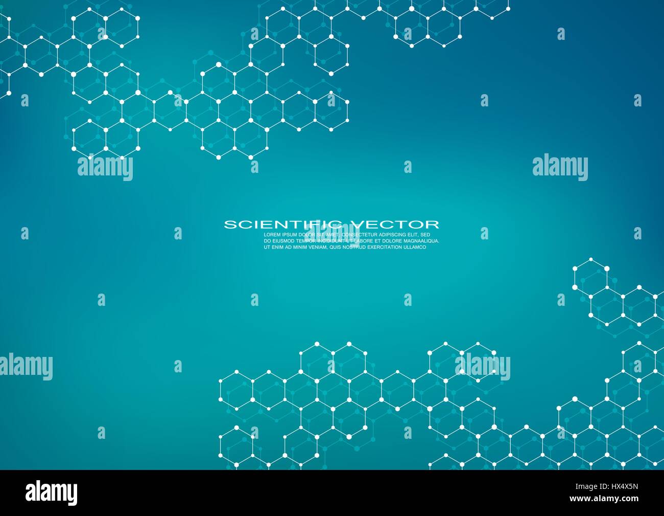 Hexagonal molecule. Molecular structure. Genetic and chemical compounds ...