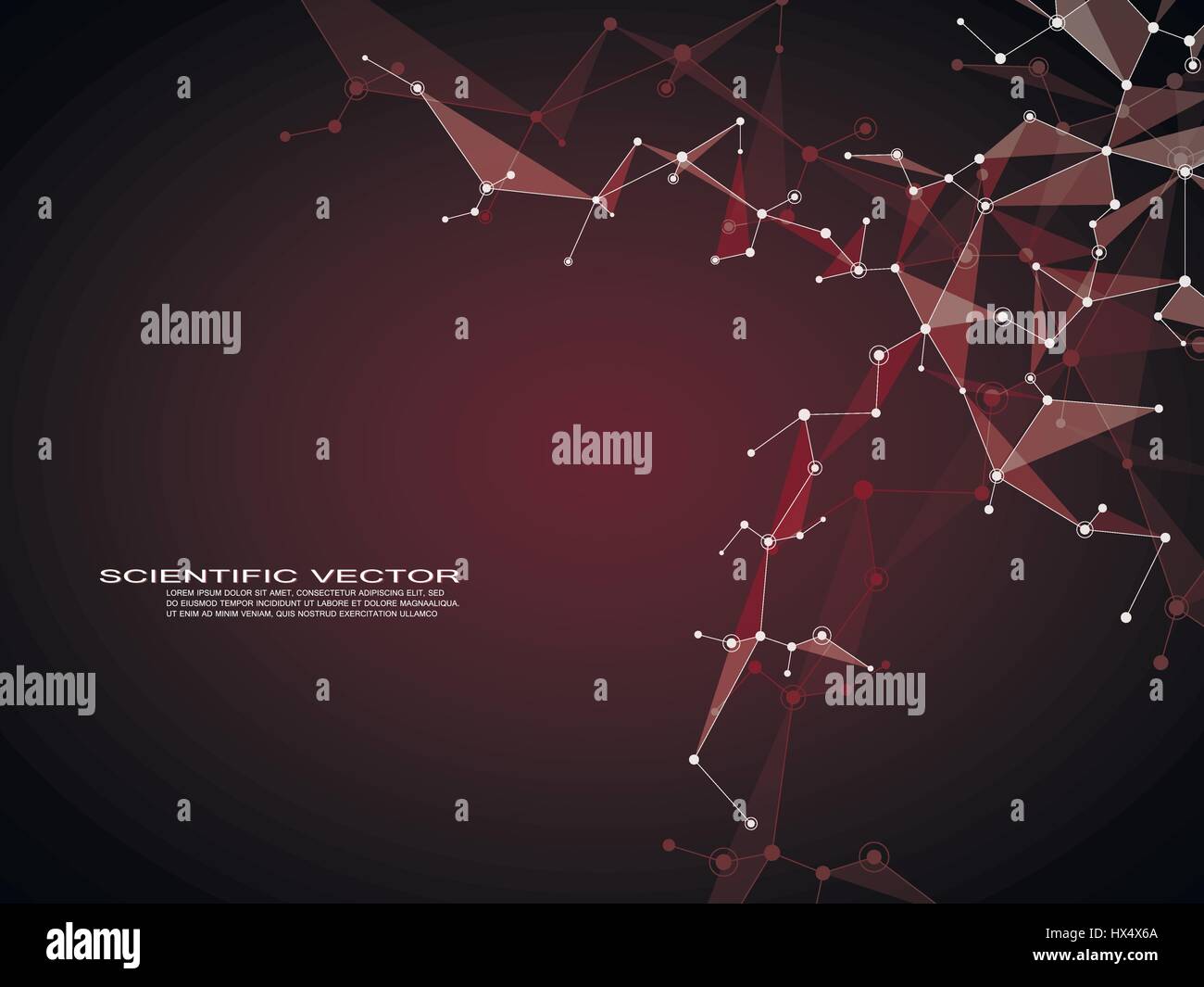Molecule DNA and neurons vector. Molecular structure. Connected lines ...