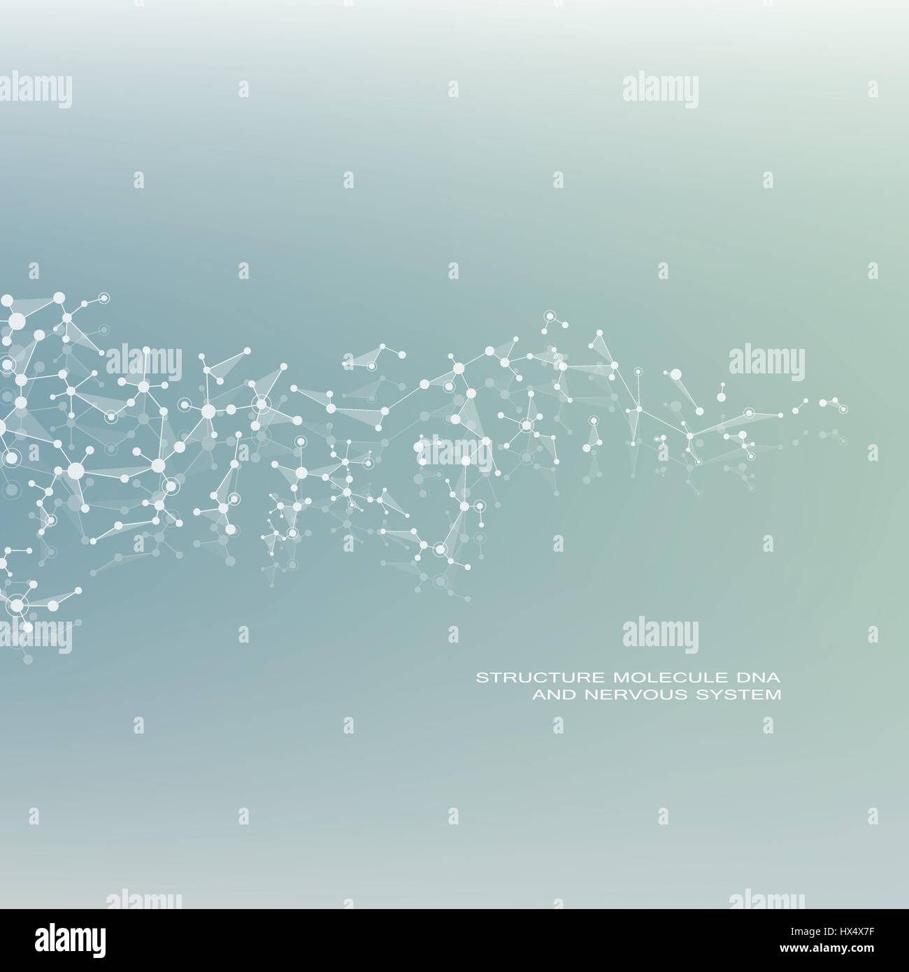 Molecule DNA and neurons vector. Molecular structure. Connected lines ...