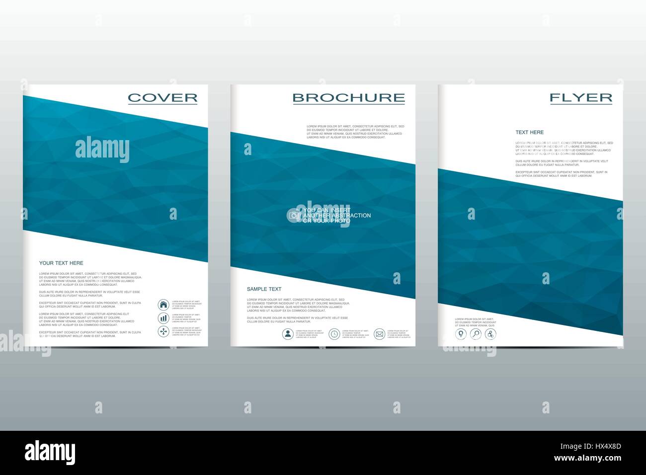 Vector brochure template, flyer, cover magazine in A4 size. Business abstract background with ...