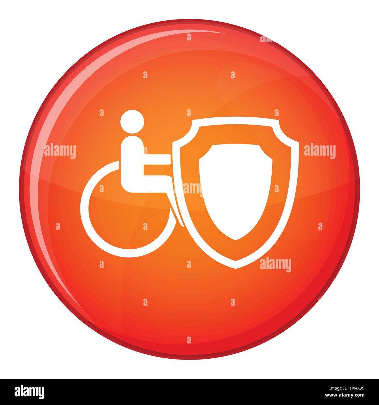 Wheelchair and safety shield icon, flat style Stock Vector Image & Art ...