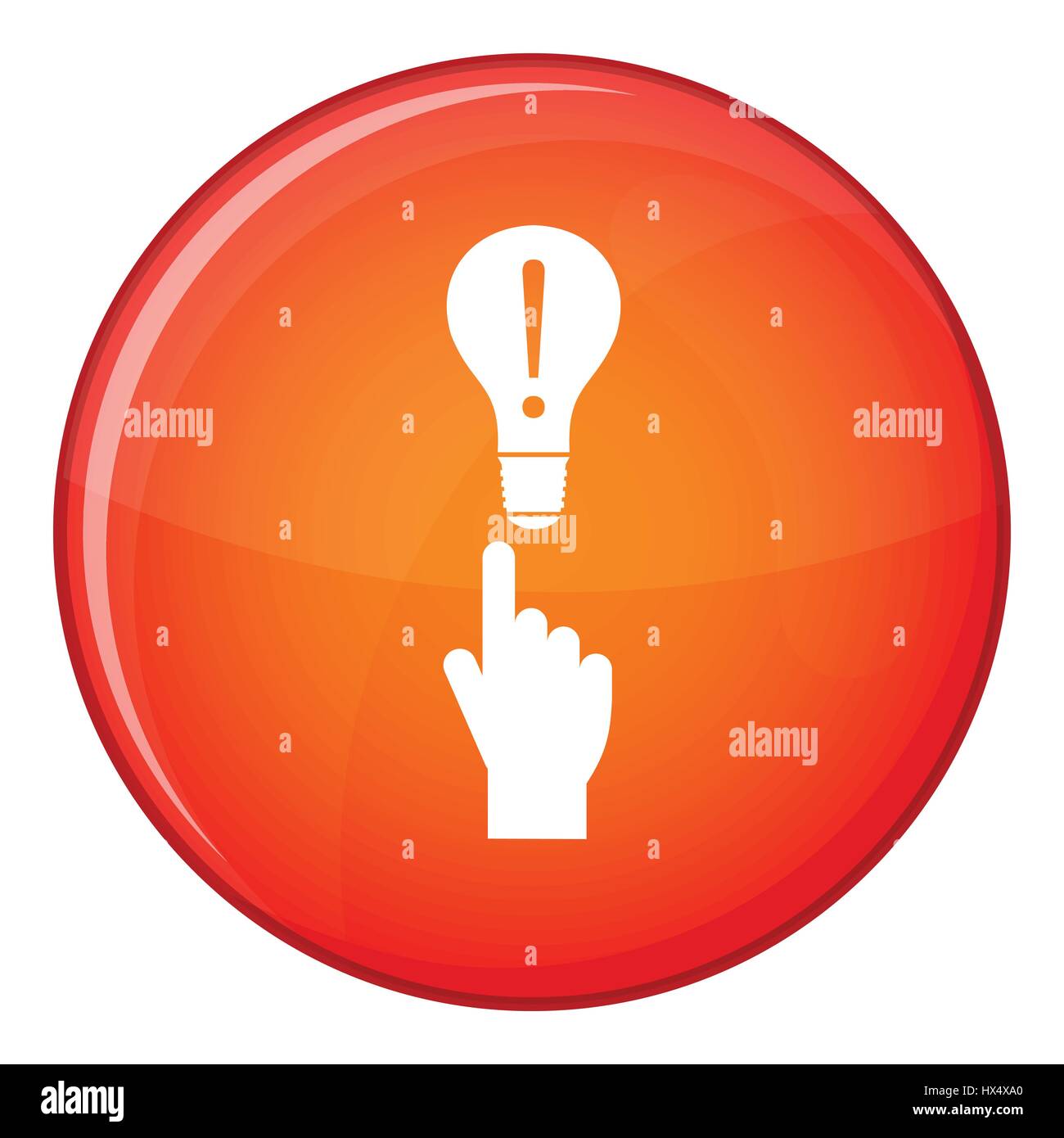 A finger pointer and light bulb icon, flat style Stock Vector Image ...