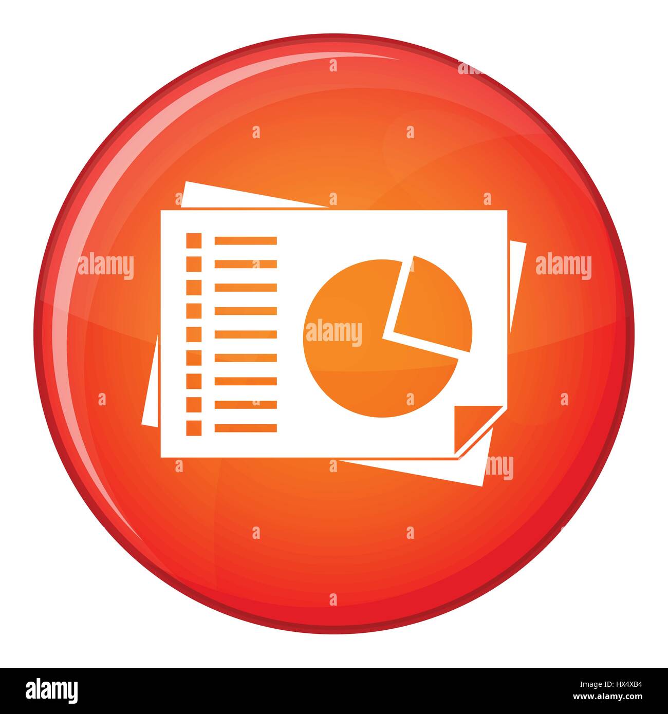 Sheets of paper with charts icon, flat style Stock Vector Image & Art ...