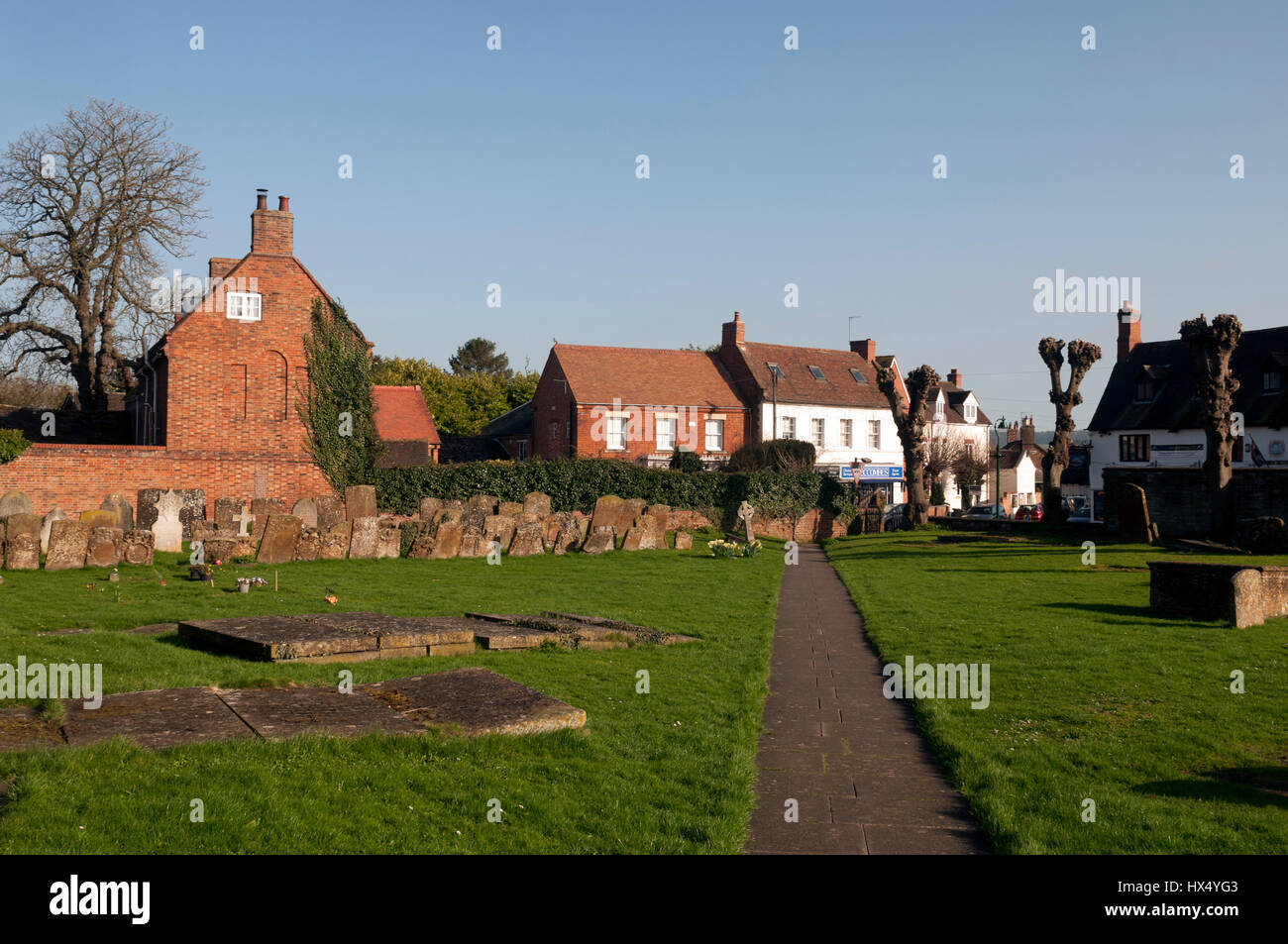 Kineton village from St. Peter`s churchyard, Warwickshire, England, UK ...