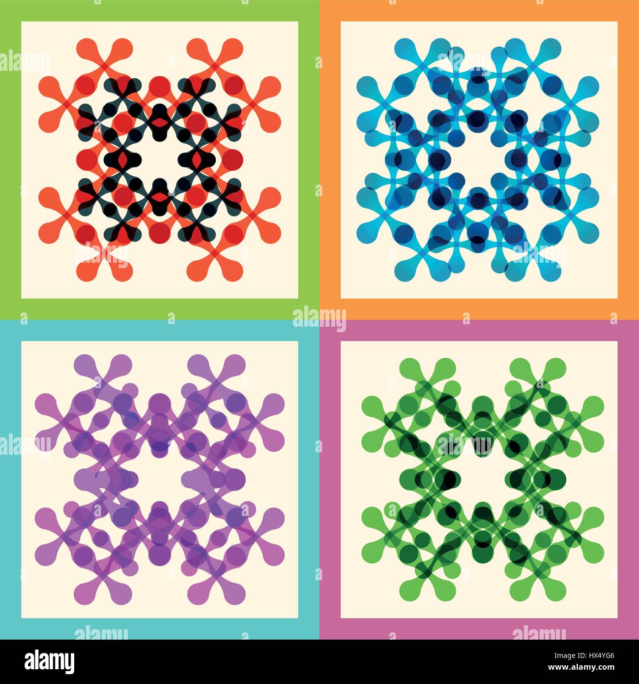 Set color molecule and technology pattern eps Stock Vector Image & Art ...