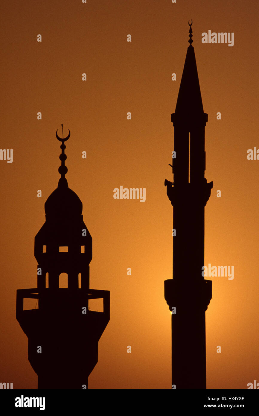 jeddah, saudi arabia -- a pair of minarets at sunset Stock Photo - Alamy