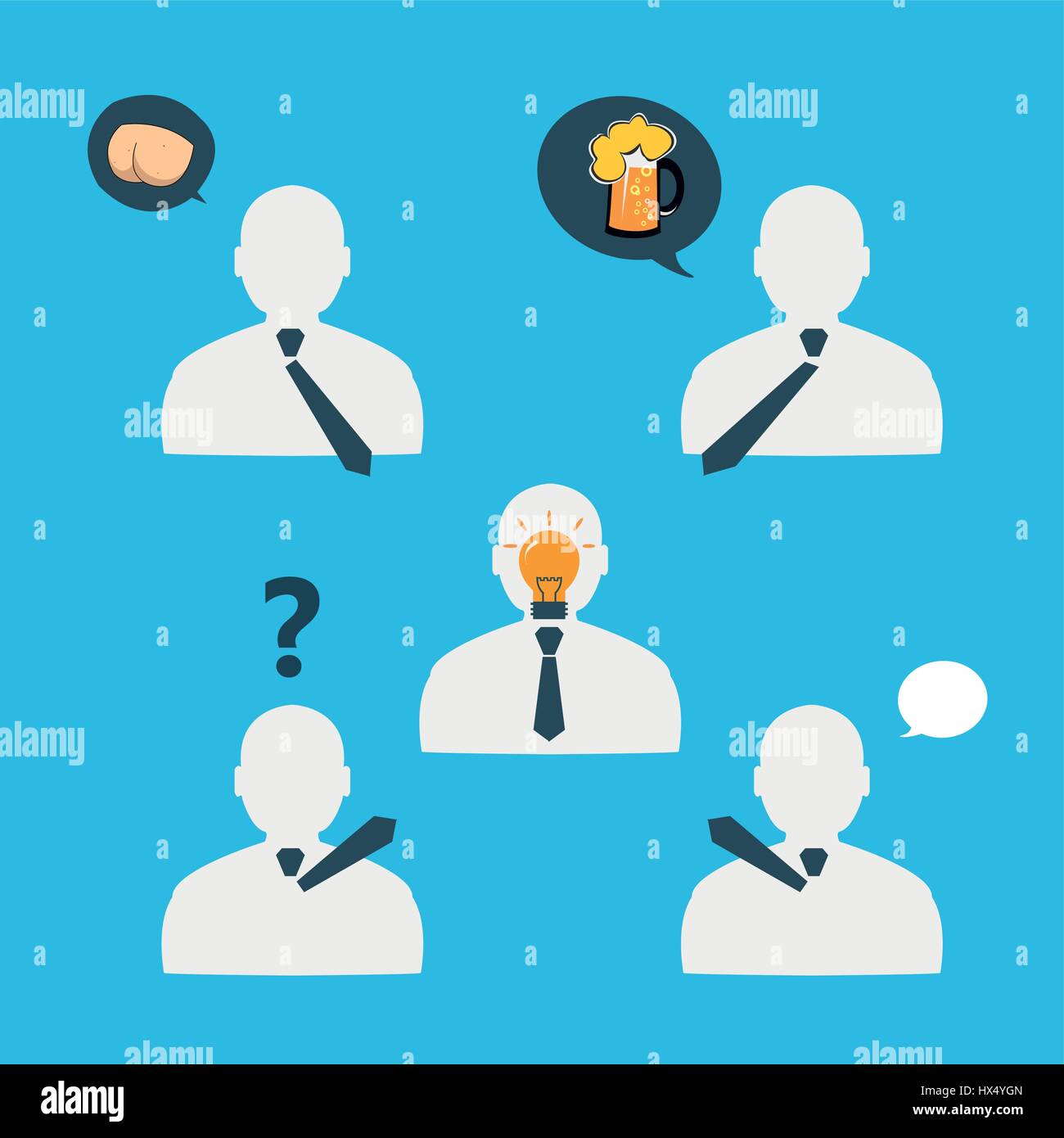 Flat abstract people icons while brainstorming eps Stock Vector Image ...