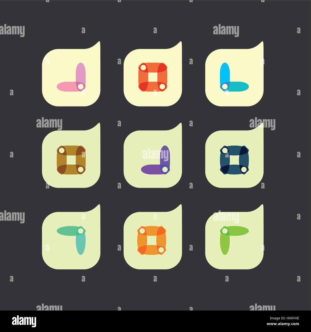 Vector set of beautiful abstract color icons Stock Vector Image & Art ...