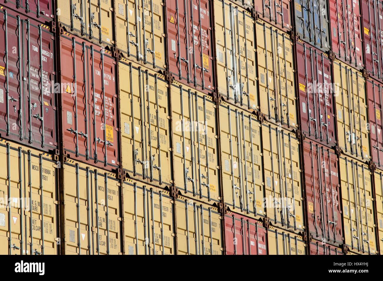 intermodal containers stacked in harbor Stock Photo - Alamy