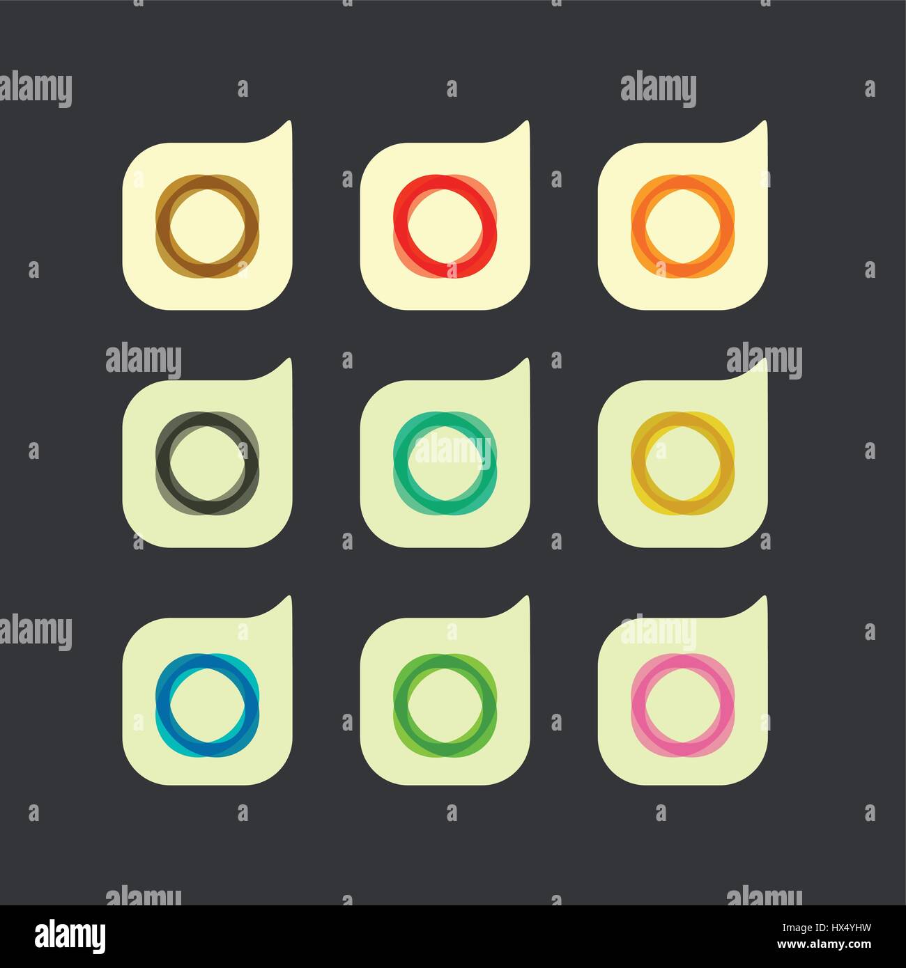 Vector set of beautiful abstract color icons Stock Vector Image & Art ...