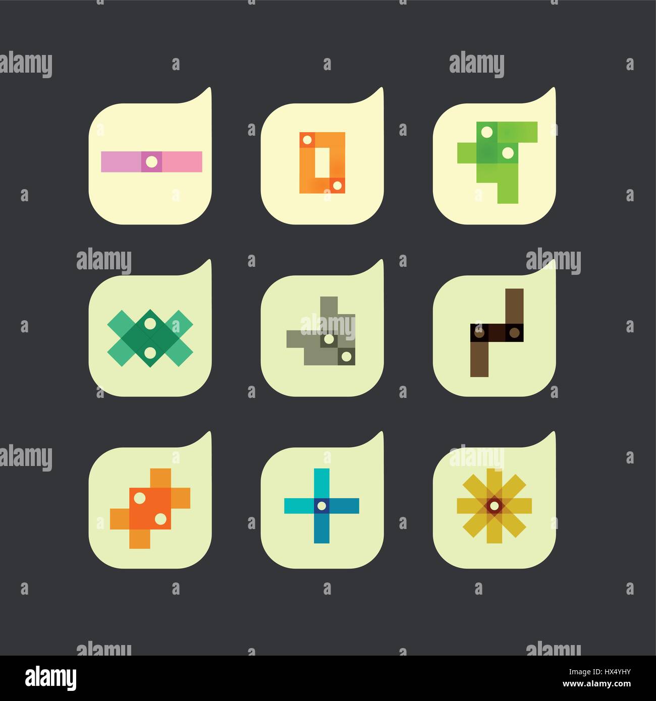 Vector set of beautiful abstract color icons Stock Vector Image & Art ...