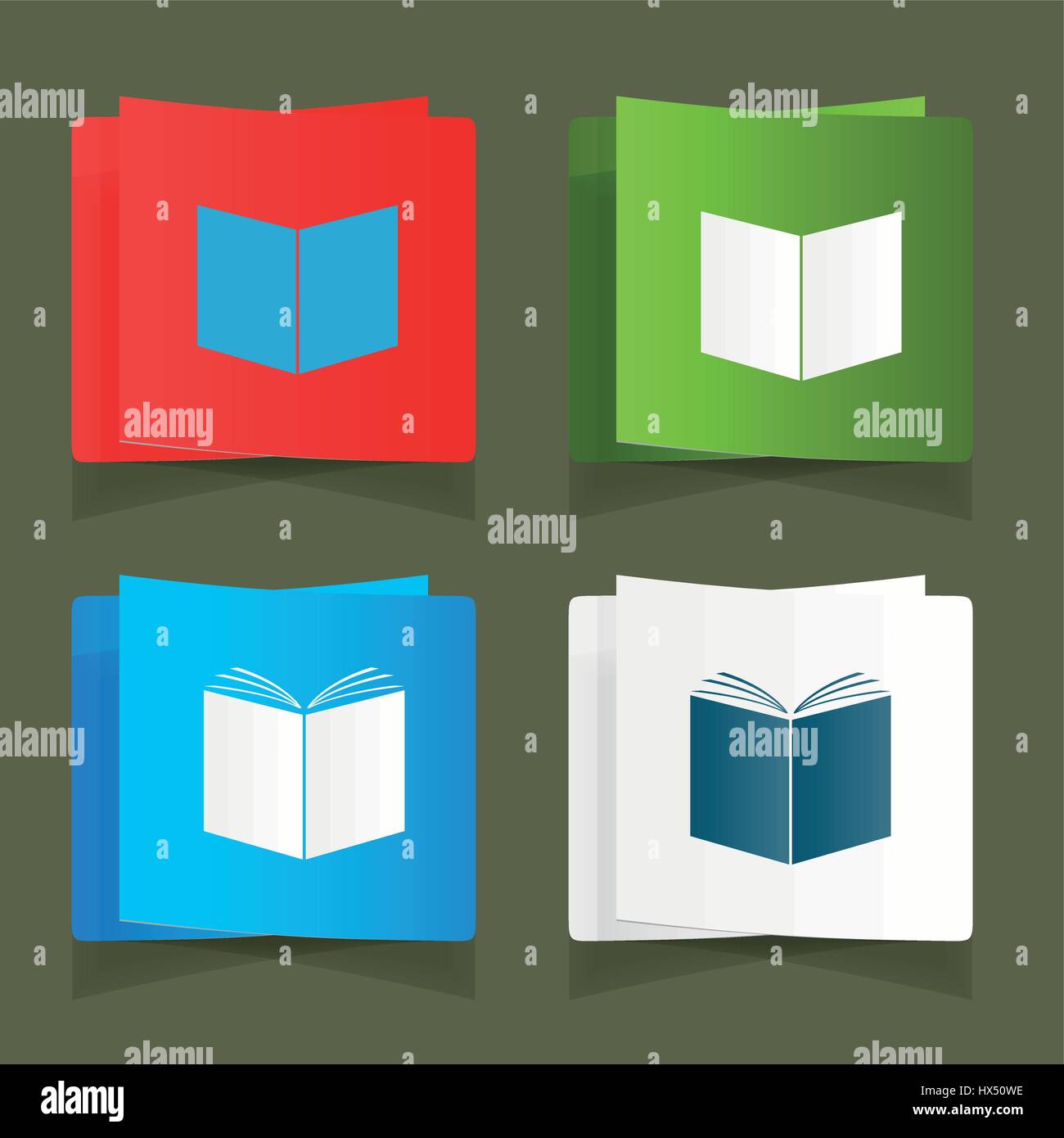 Set icon of an open book vector Stock Vector Image & Art - Alamy