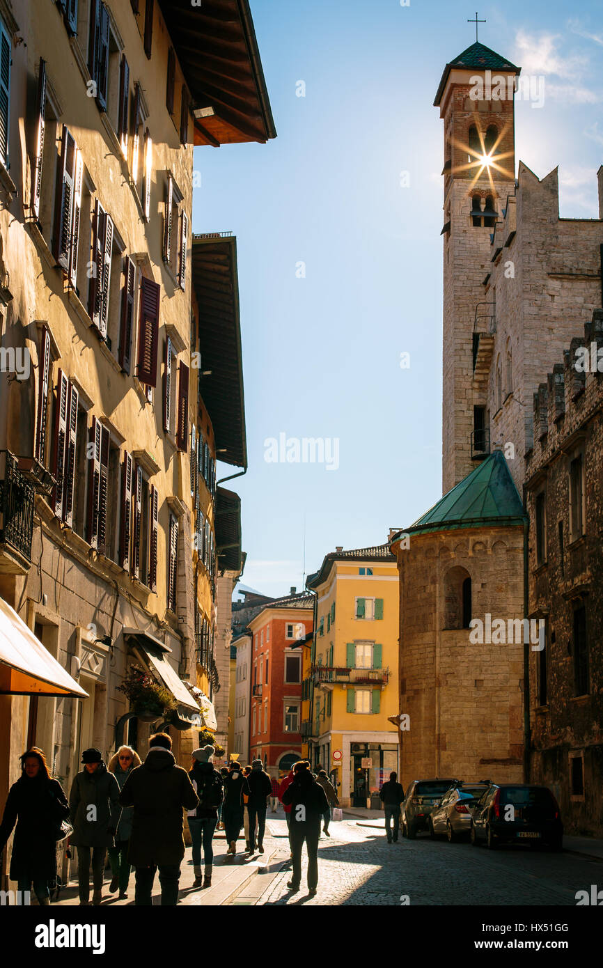 The old and historic buildings of the city of Trento, Italy Stock Photo ...