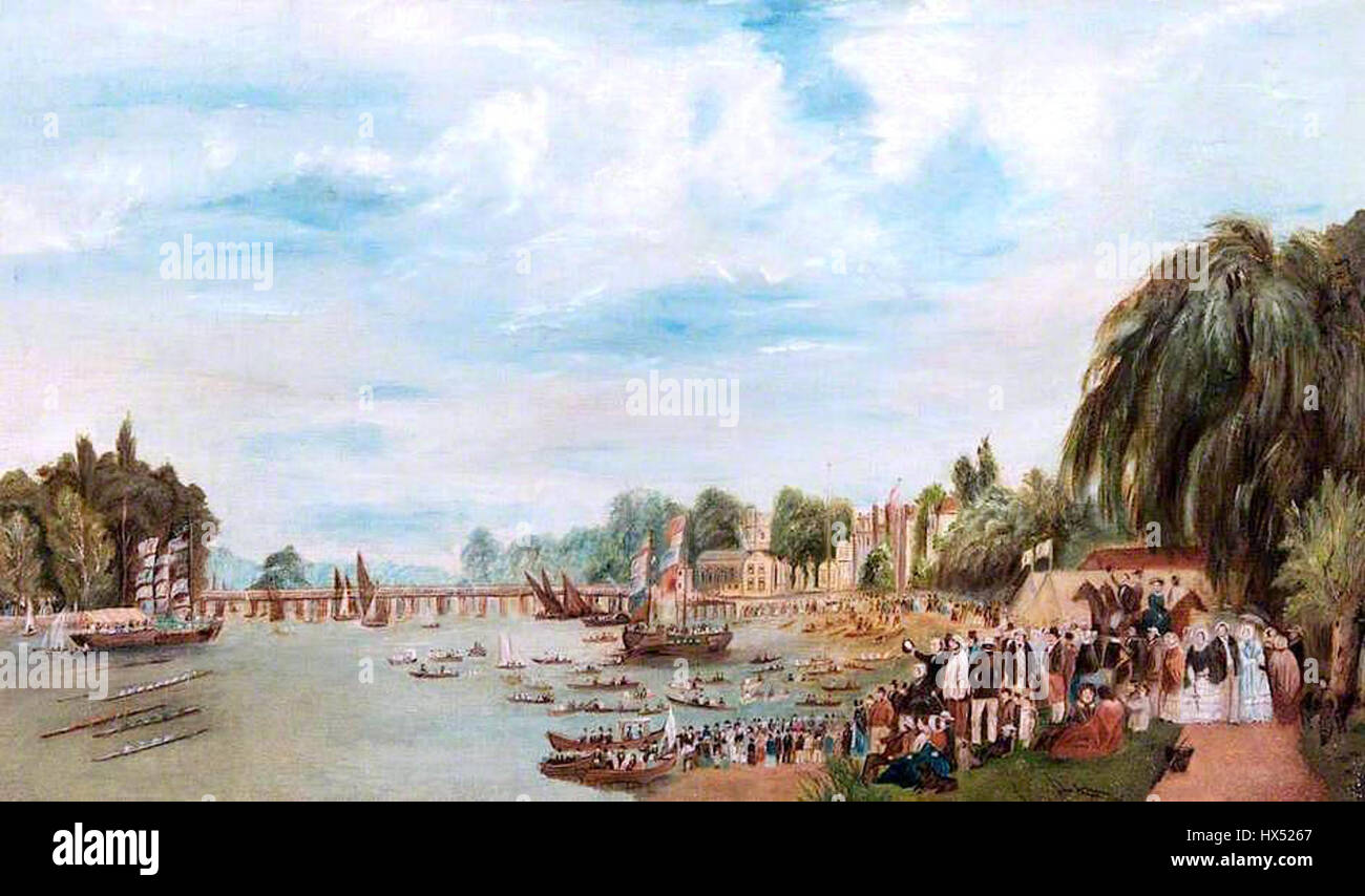 Rowing Match at Putney, London Stock Photo - Alamy
