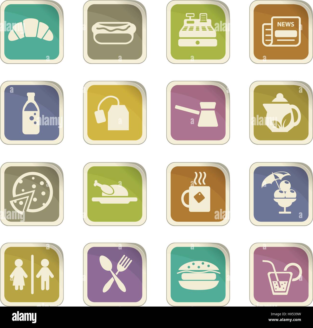 cafe vector icons for user interface design Stock Vector Image & Art ...