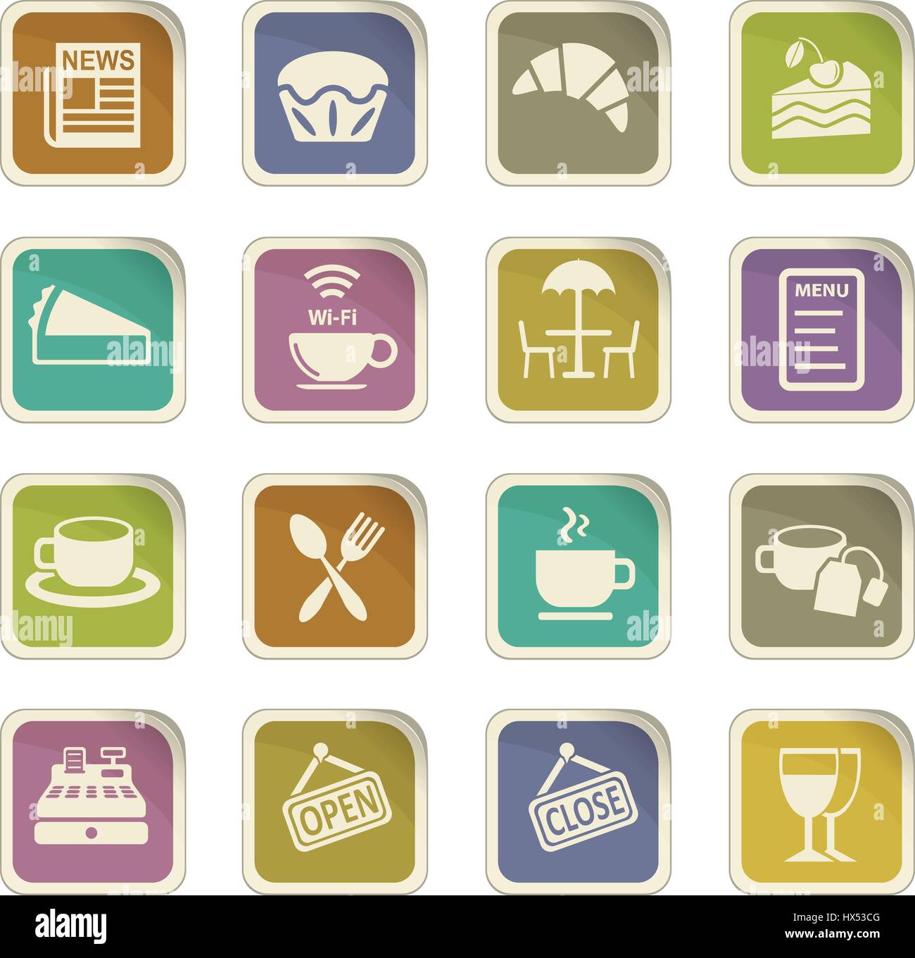 cafe vector icons for user interface design Stock Vector Image & Art ...