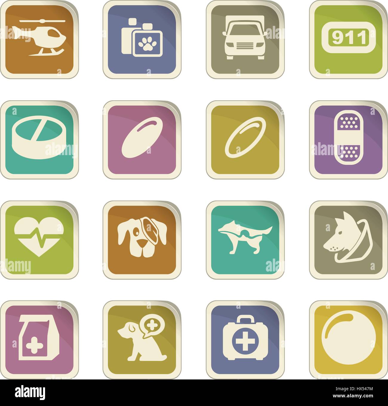 Veterinary clinic icon set for web sites and user interface Stock ...