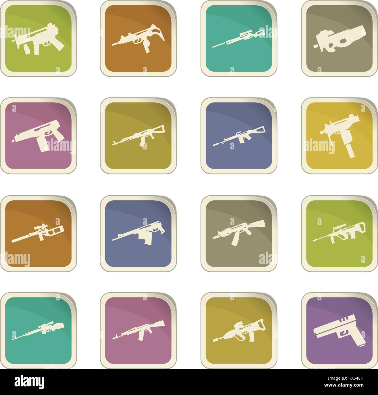 Hand weapons icon set for web sites and user interface Stock Vector ...