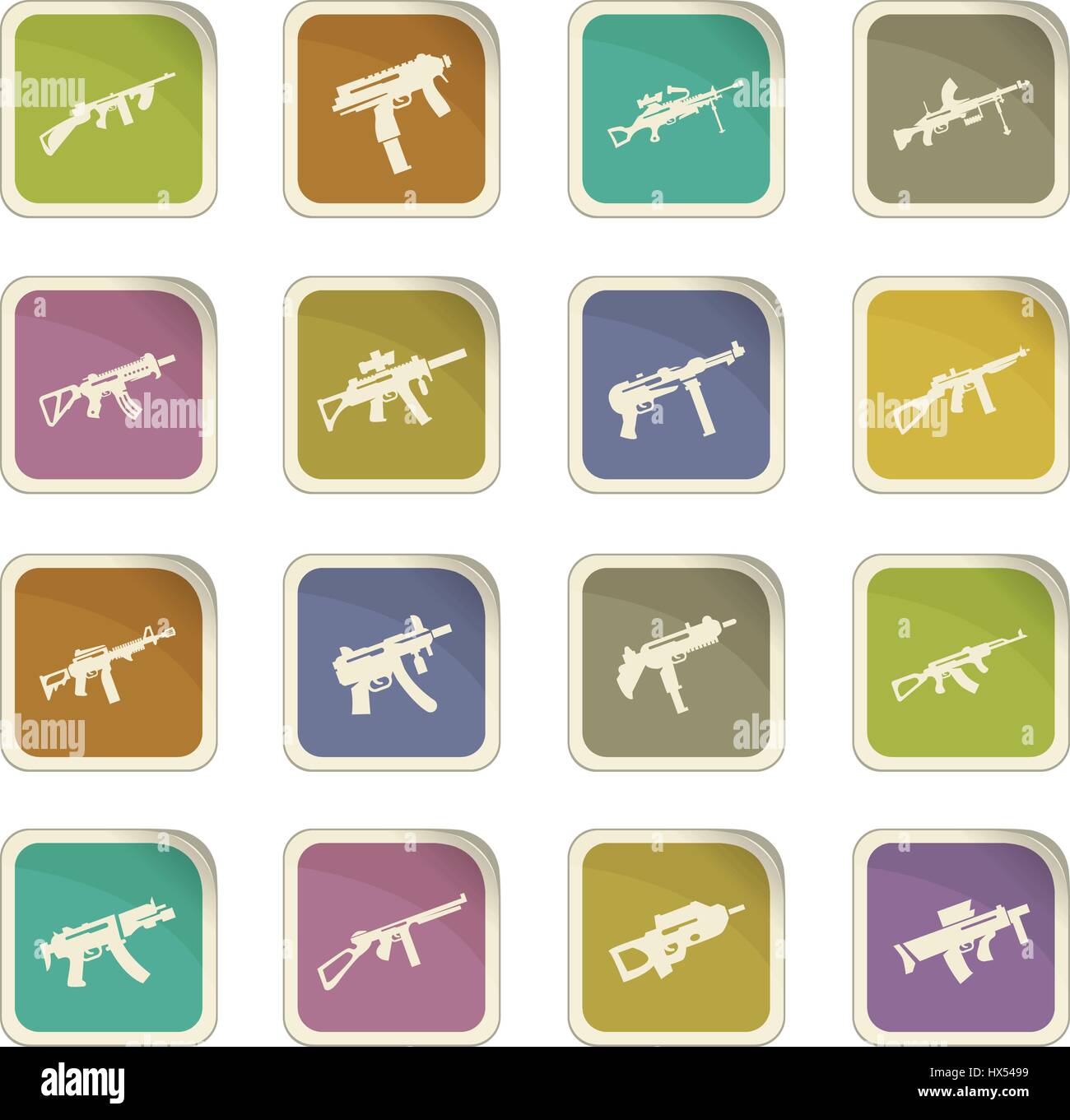 Hand weapons icon set for web sites and user interface Stock Vector ...