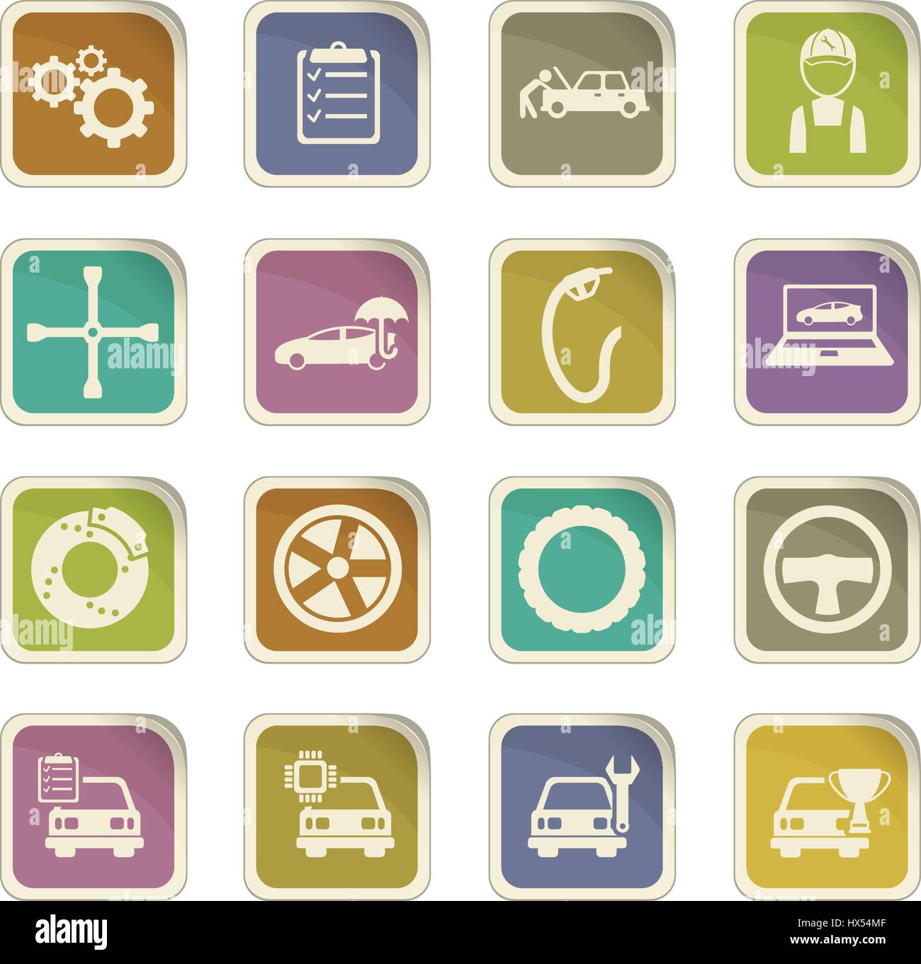 car service vector icons for user interface design Stock Vector Image ...