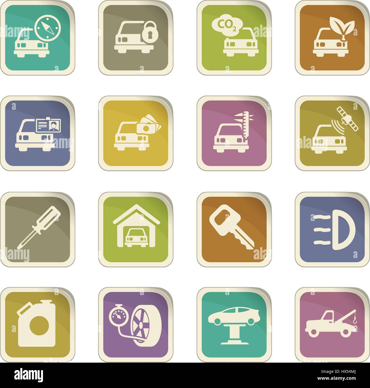 car service vector icons for user interface design Stock Vector Image ...
