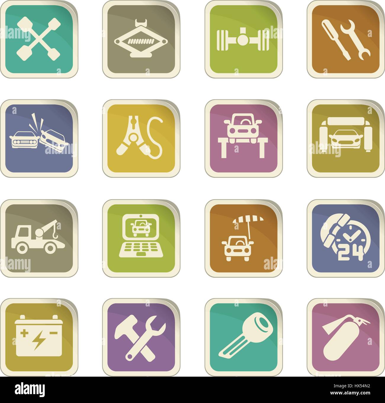 car service vector icons for user interface design Stock Vector Image ...