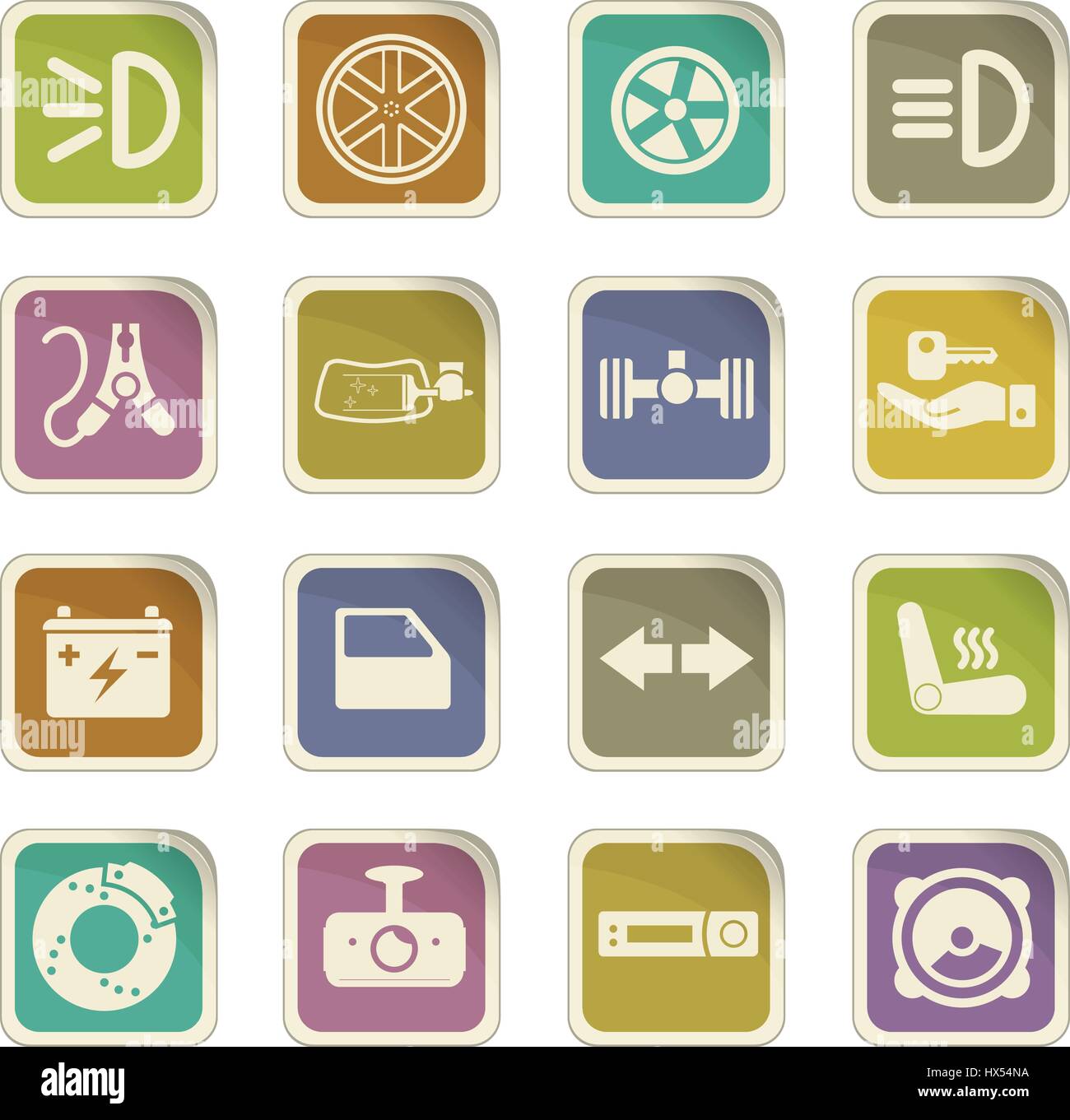car shop vector icons for user interface design Stock Vector Image ...