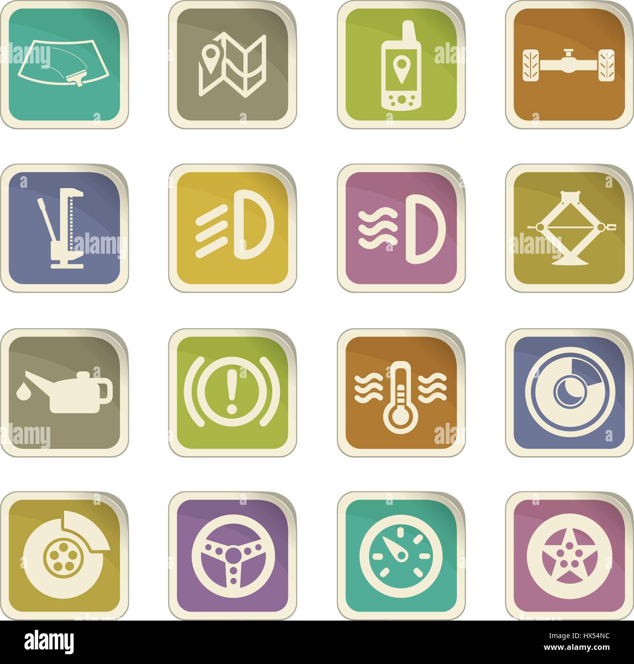 car shop vector icons for user interface design Stock Vector Image ...