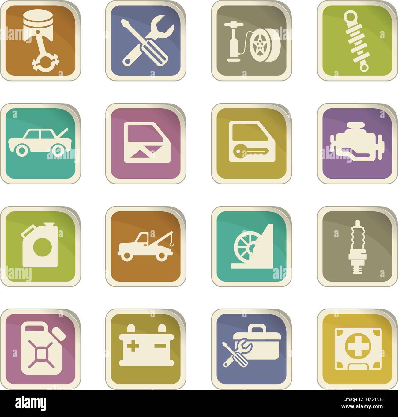 car shop vector icons for user interface design Stock Vector Image ...