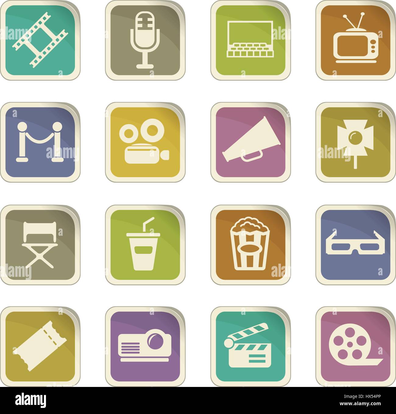 cinema vector icons for user interface design Stock Vector Image & Art ...