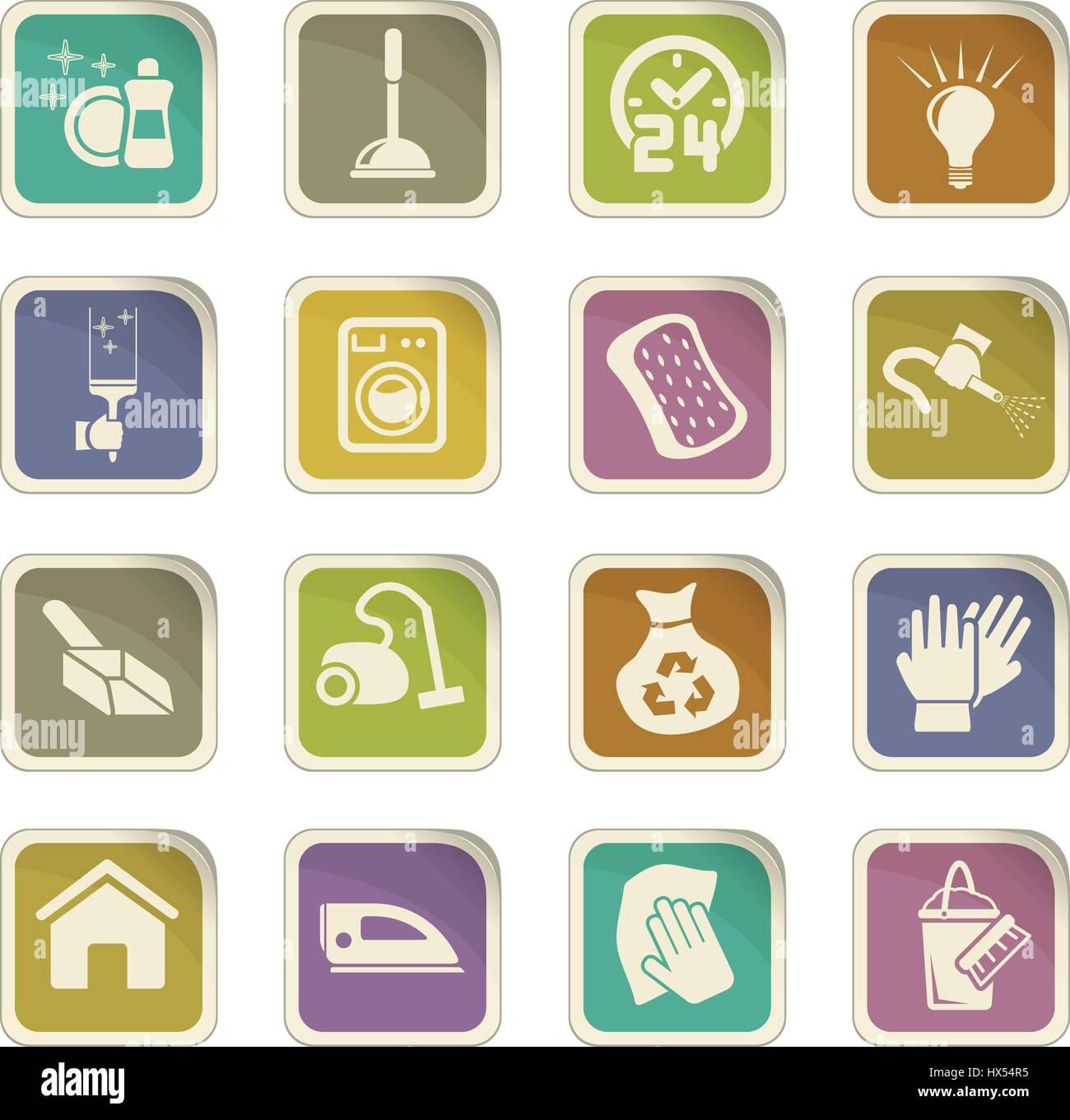 cleaning vector icons for user interface design Stock Vector Image ...