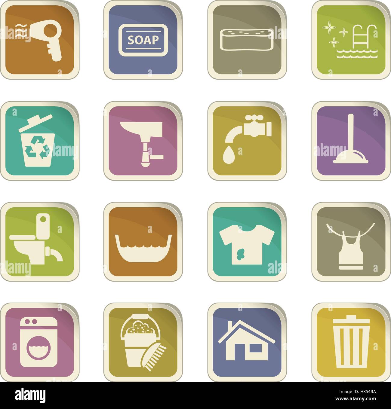 cleaning vector icons for user interface design Stock Vector Image ...