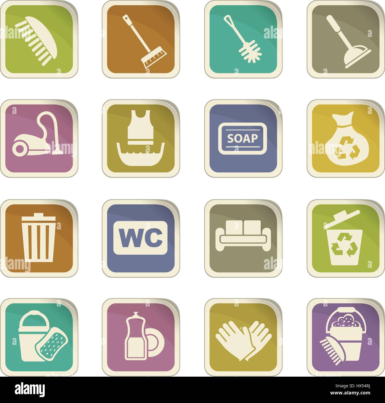cleaning vector icons for user interface design Stock Vector Image ...
