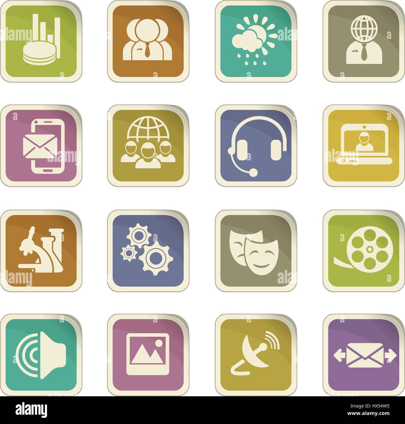 communication vector icons for user interface design Stock Vector Image ...
