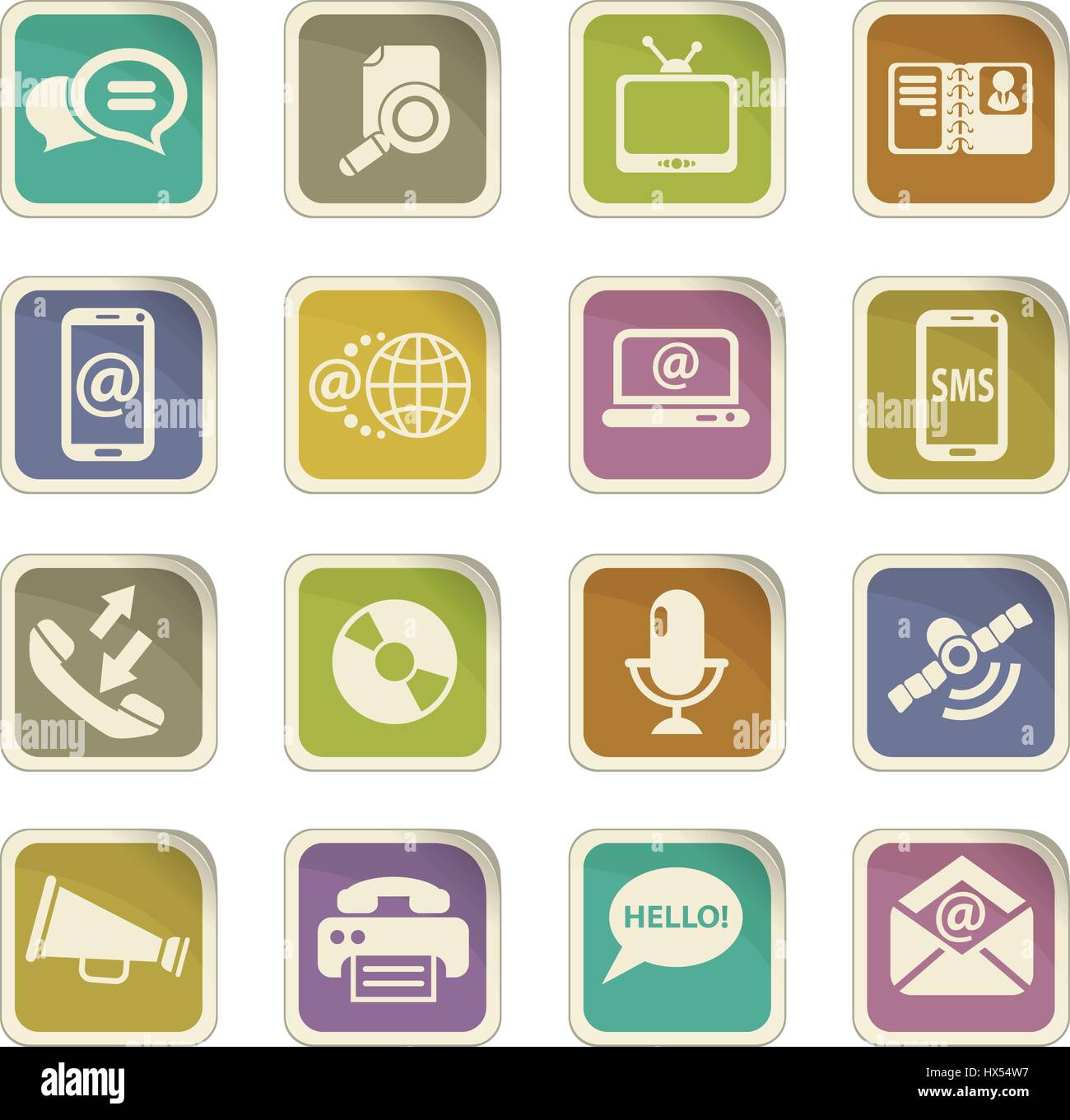 communication vector icons for user interface design Stock Vector Image ...