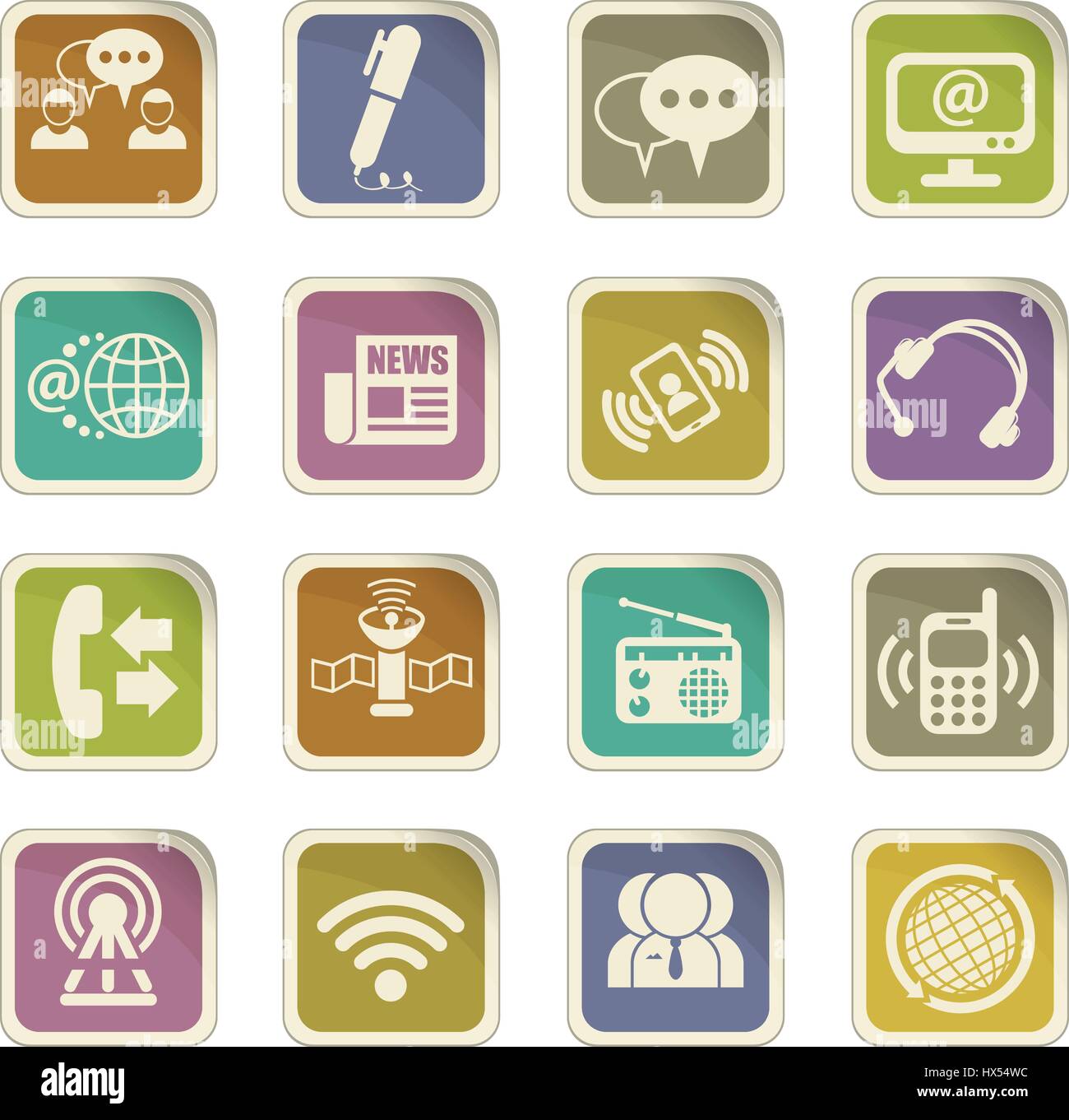 communication vector icons for user interface design Stock Vector Image ...