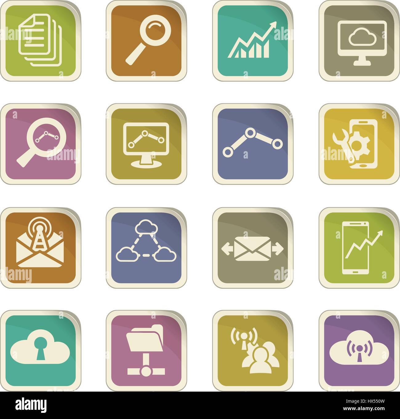 data analytic vector icons for user interface design Stock Vector Image ...