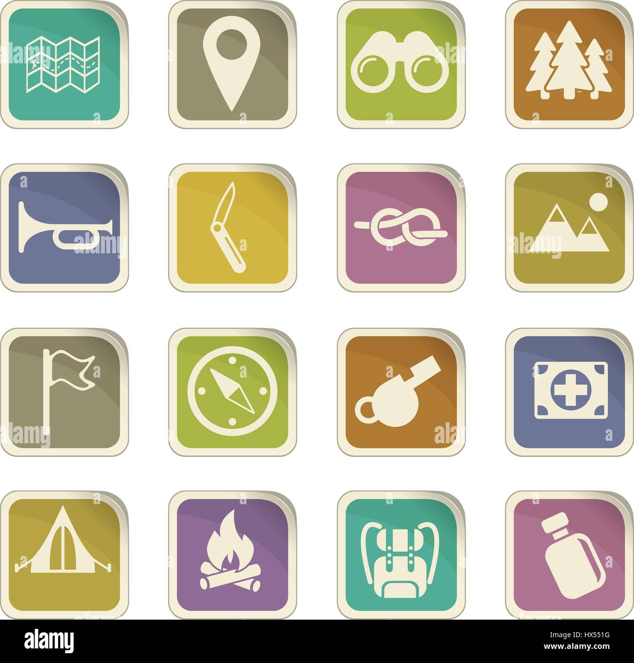 day of scouts vector icons for user interface design Stock Vector Image ...