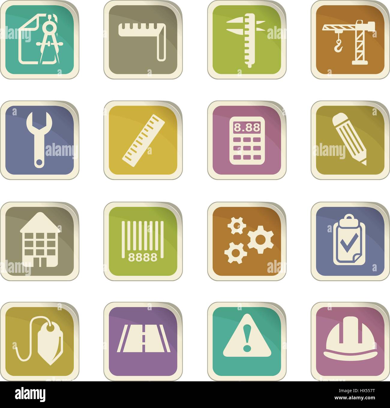 engineering vector icons for user interface design Stock Vector Image ...