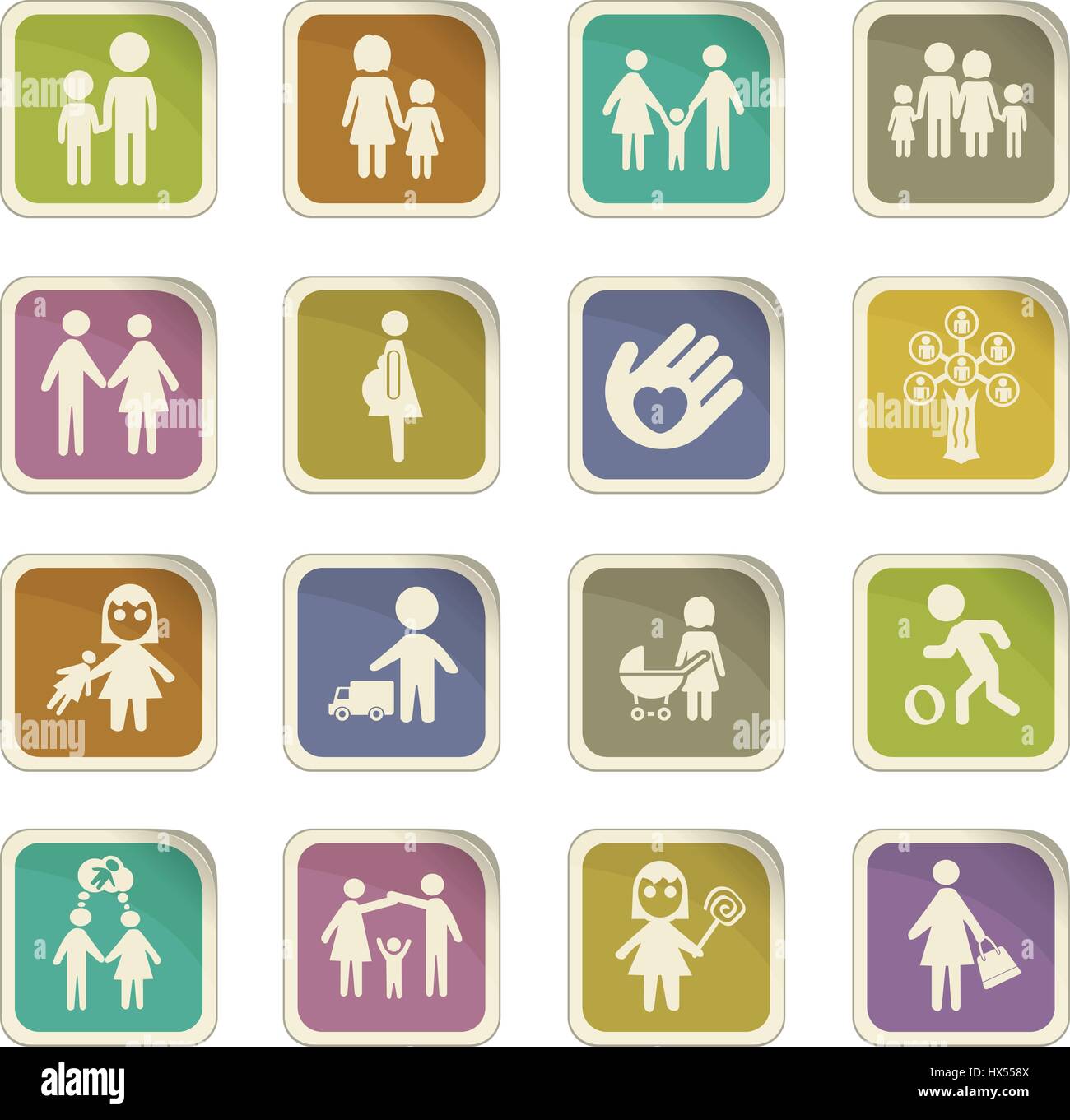 family vector icons for user interface design Stock Vector Image & Art ...